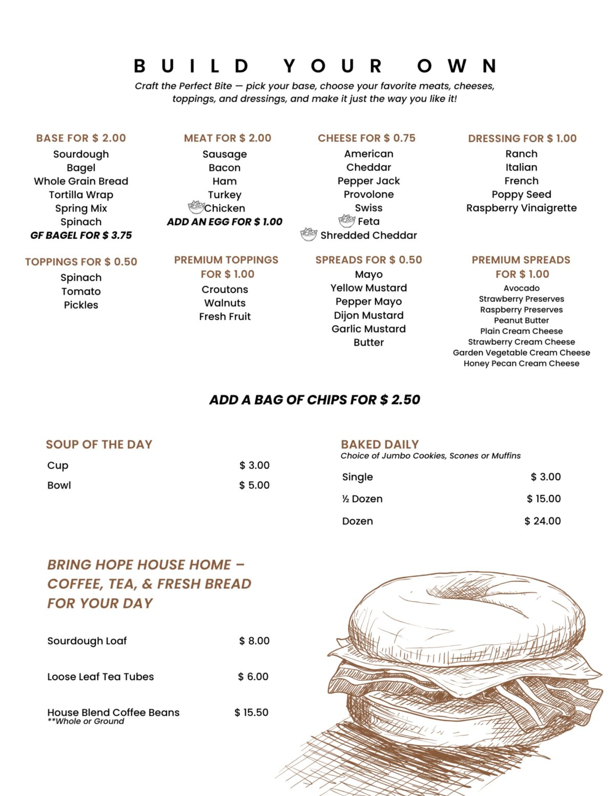 Menu – Hope House Coffee